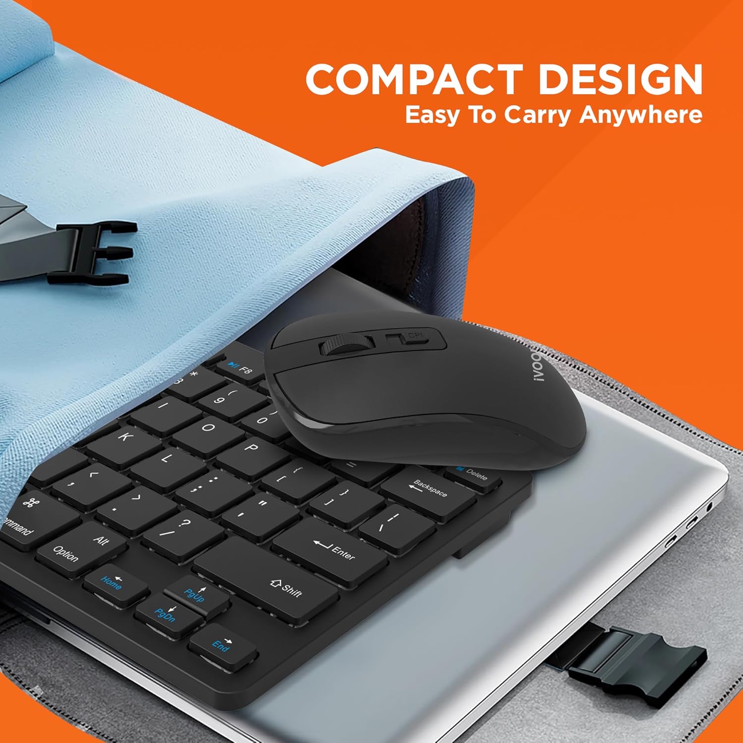 IVOOMI Zoox Black Wireless Keyboard & Mouse Set, 2.4 ghz/Dual Bluetooth ...